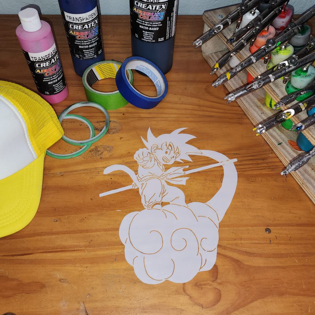 Goku Nimbus Shirt Stencil – Mike’s Airbrush