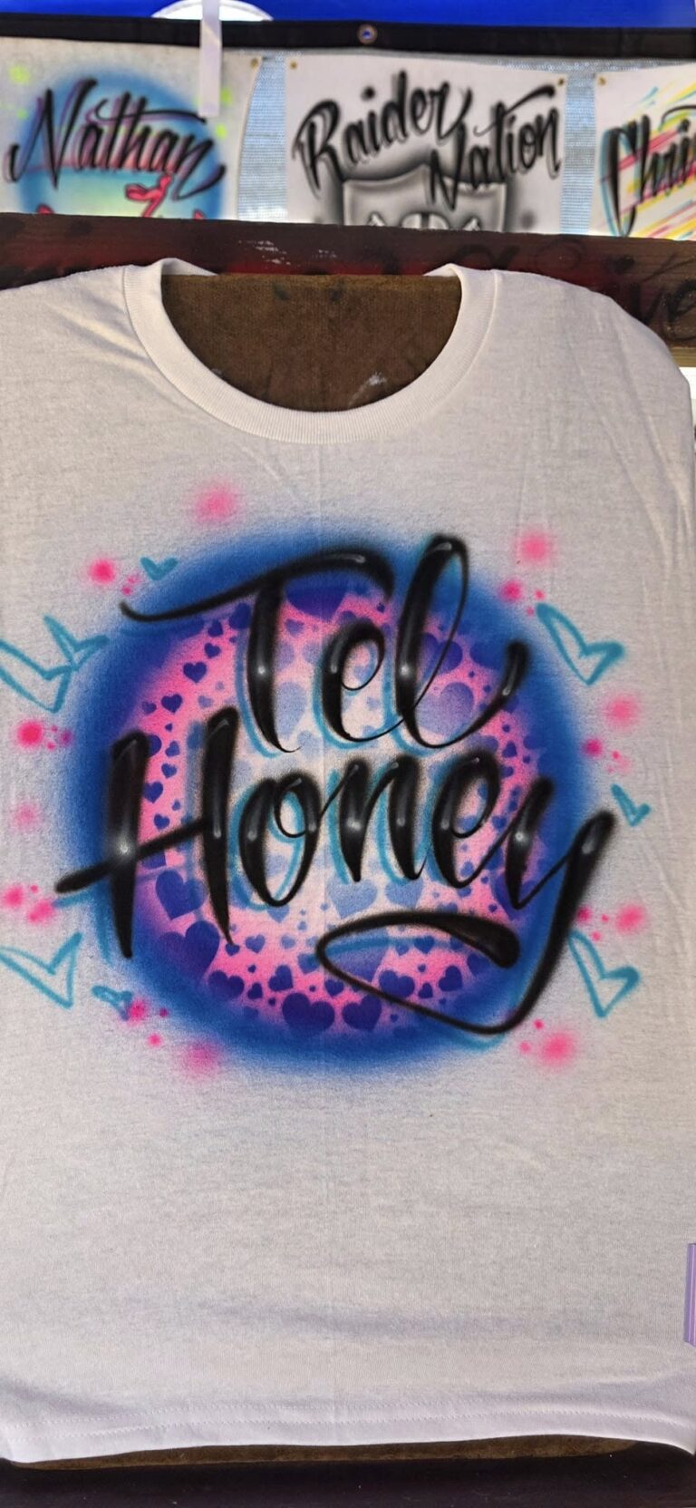 Script Hearts T-Shirt – Mike’s Airbrush