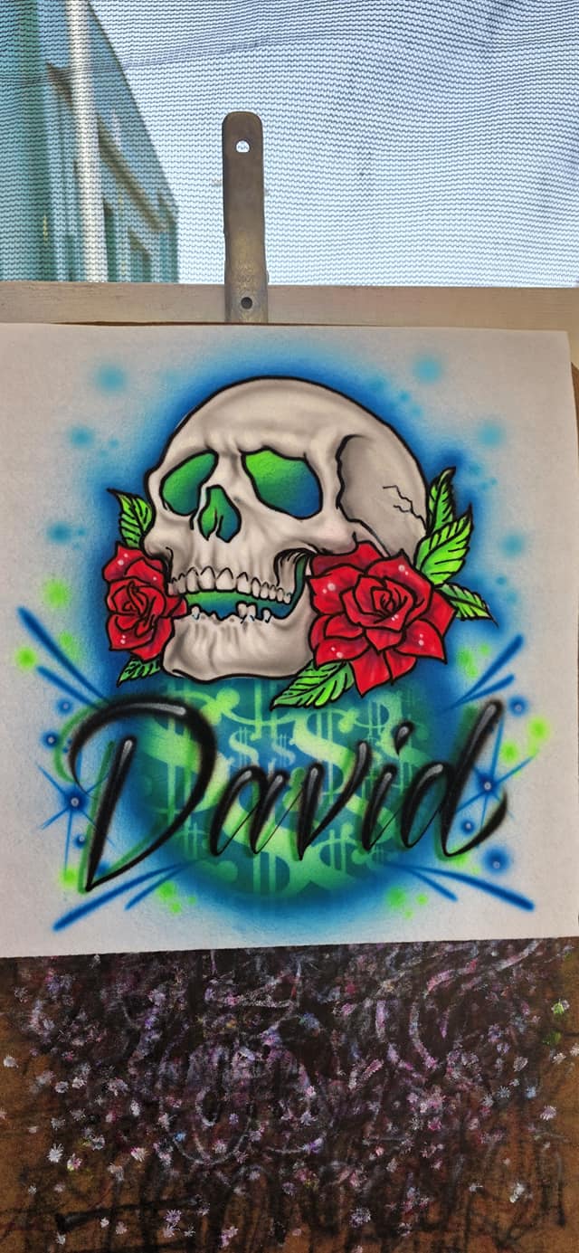 Skull and roses T-Shirt – Mike’s Brush